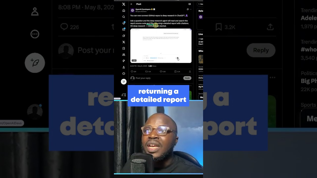 OpenAI Deep Research can connect to GITHUB!