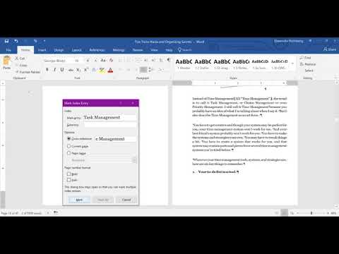 HYH - Adding a Keyword Index to your book (MS Word)
