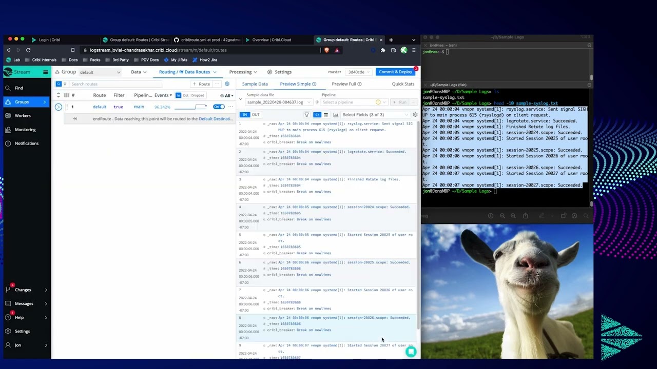 Working with Sample Files in Cribl Stream