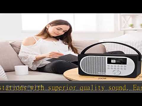 LEMEGA M2P Digital Internet Radio,Portable FM Radio with Bluetooth, Dual Alarms Clock,Rechargeable