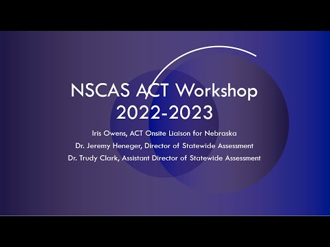 2022 NSCAS ACT Fall Workshop
