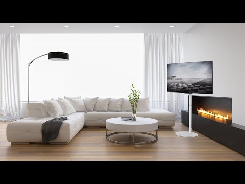 Studio TV Floor Stand With Lamp