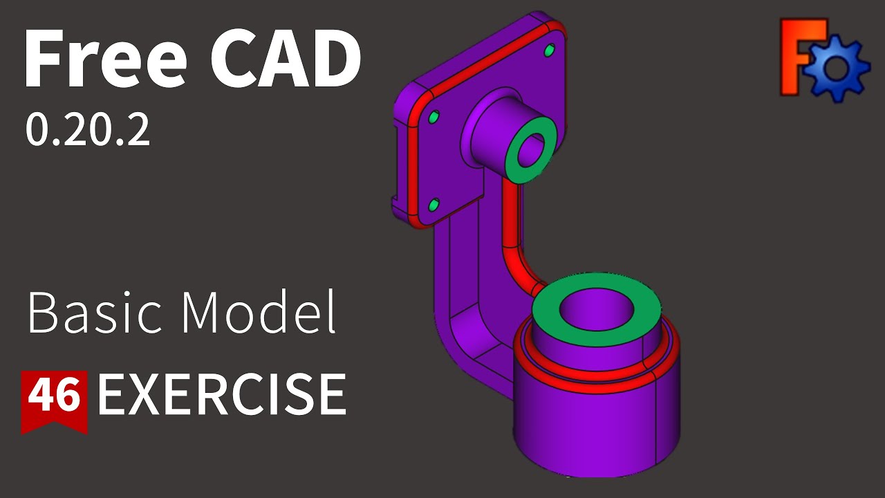 FreeCAD Tutorial for beginners,basic model exercise-46