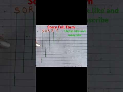 Sorry Full Form | Full Form Of Sorry | Sorry | Sorry ka Full Form Kya Hota Hai | #sorry