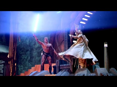 He-Man vs Skeletor Masters of the Universe 1987 Movie scene