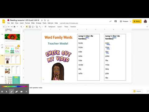 Reading Word Family Words (ide, ike)