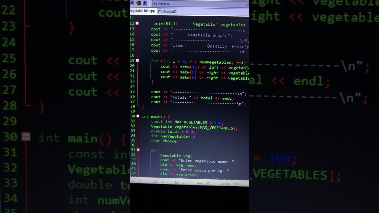 vegetable shop c++#codingninja #coders #coderstokyo #codemasters #codinglife #codelife #code #coding