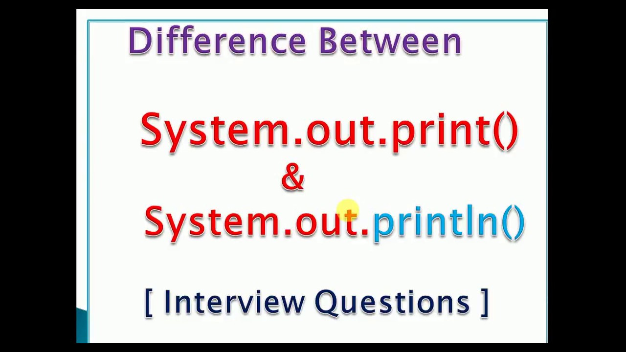 Difference between system.out.print() and system.out.println() : JAVA Program Code
