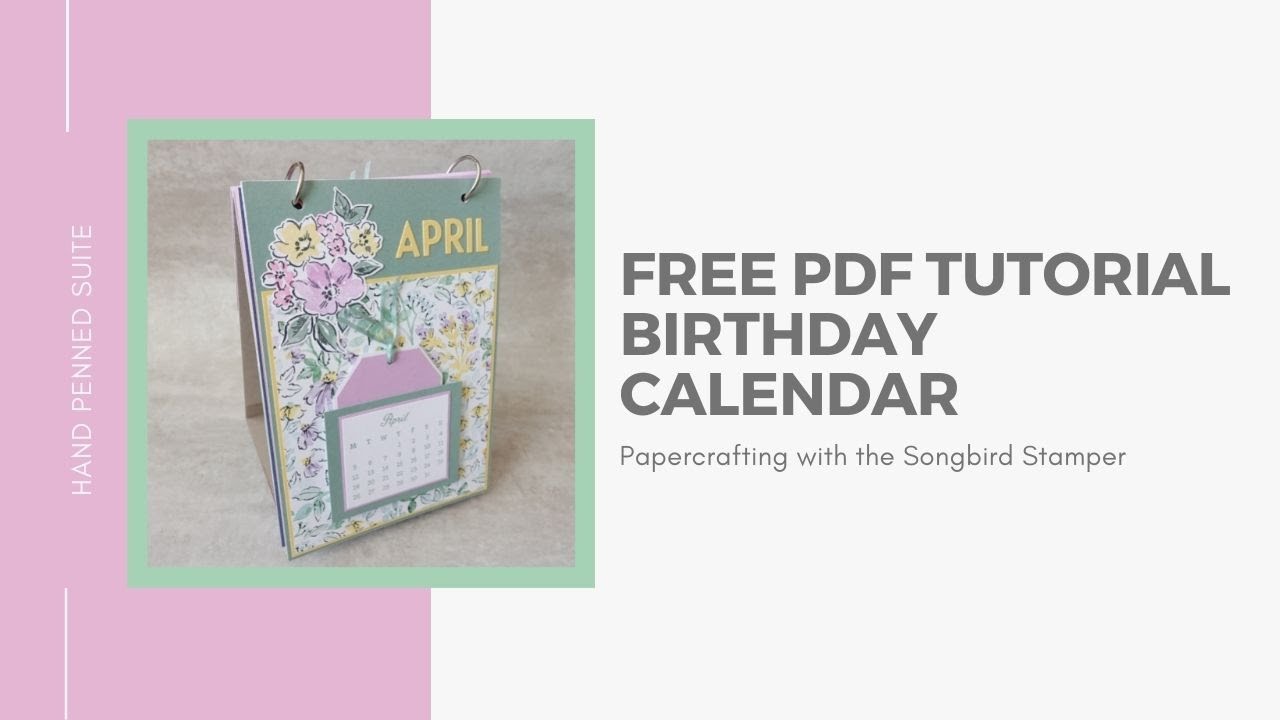 Birthday Calendar (Free PDF Tutorial)