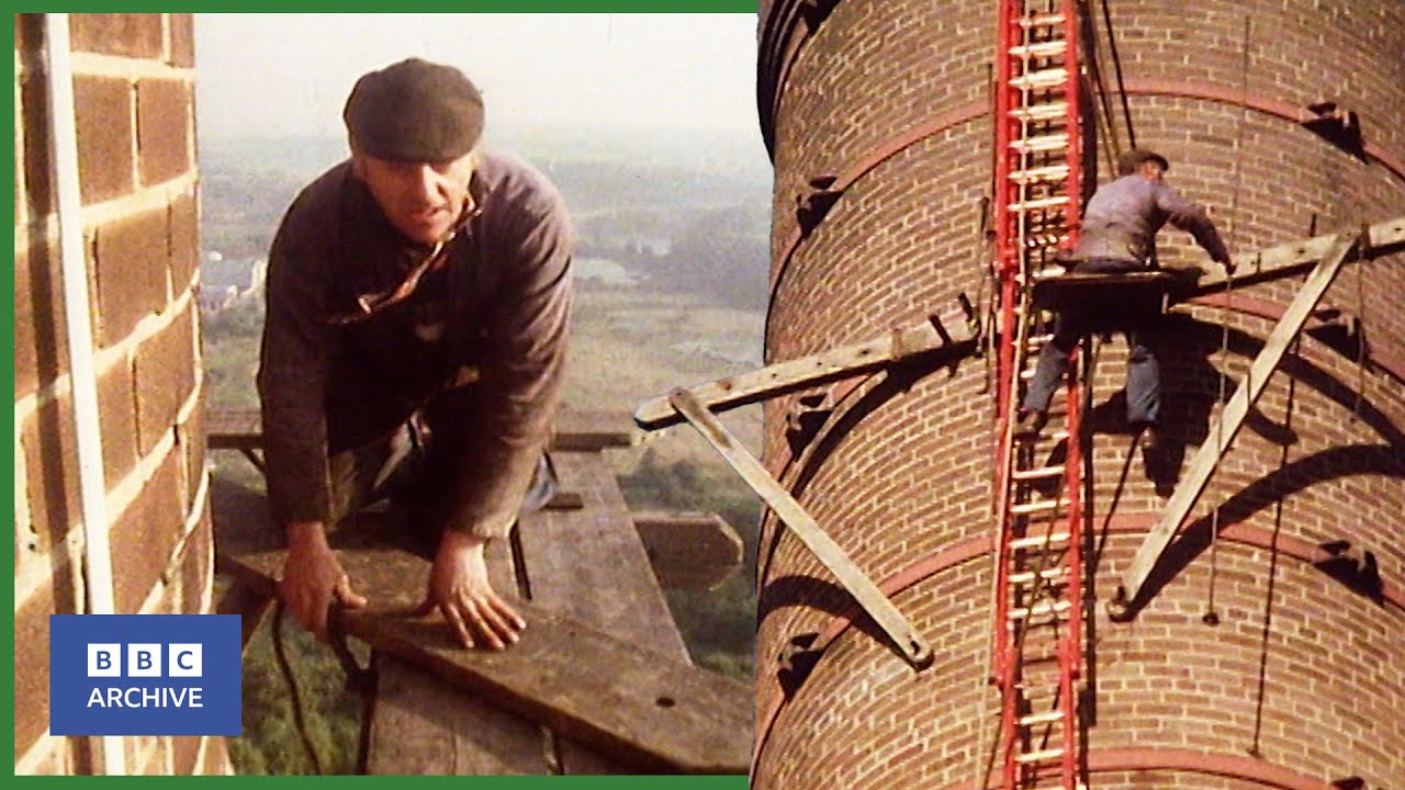 Fred Dibnah Shows How To Erect A Chimney Scaffold At 200 Feet Bbc Archive