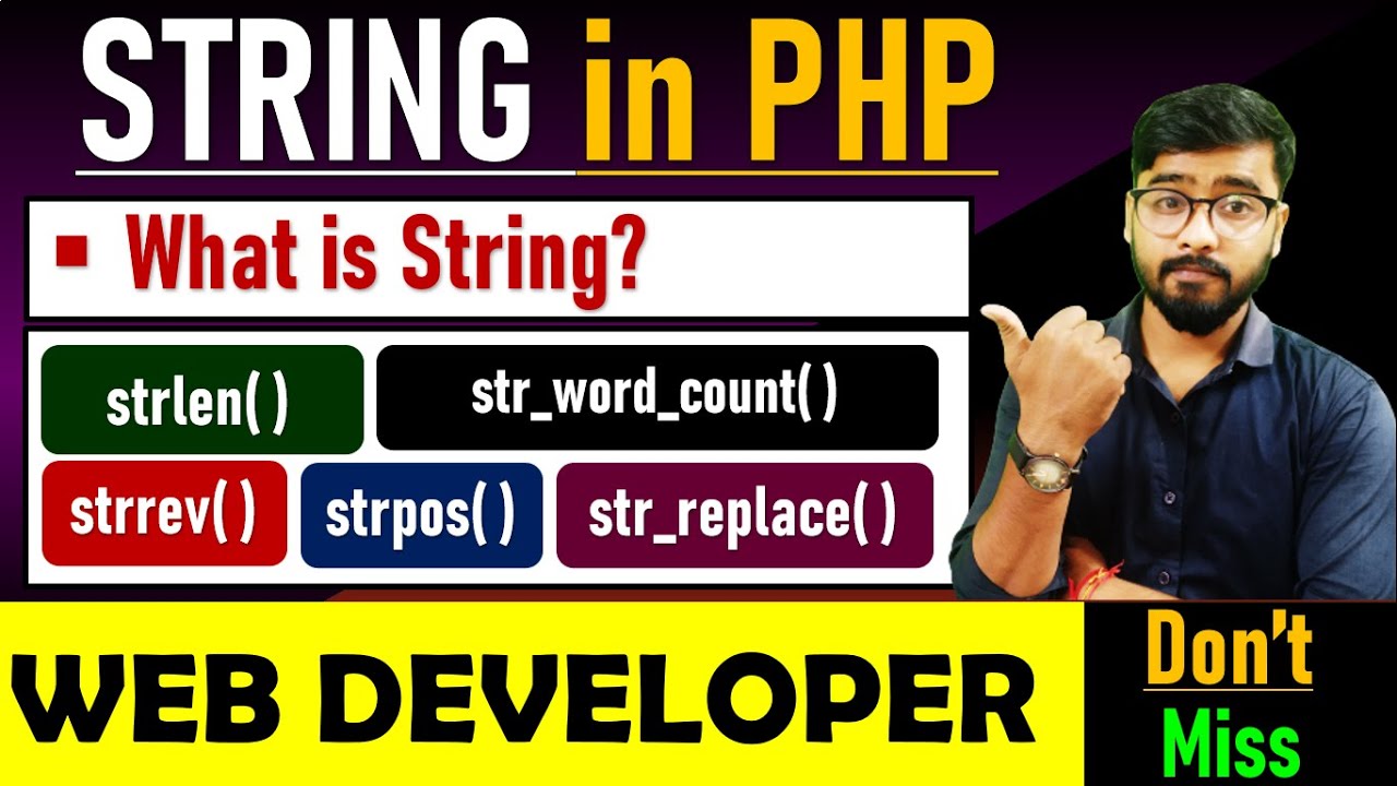PHP Tutorial - String in PHP | strlen, strrev, strpos etc. | php tutorial for beginners