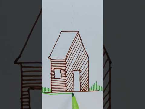 How to draw a House | Easy drawing | #shortsfeed #shorts #art #doodleart #harmonyarts #satisfying