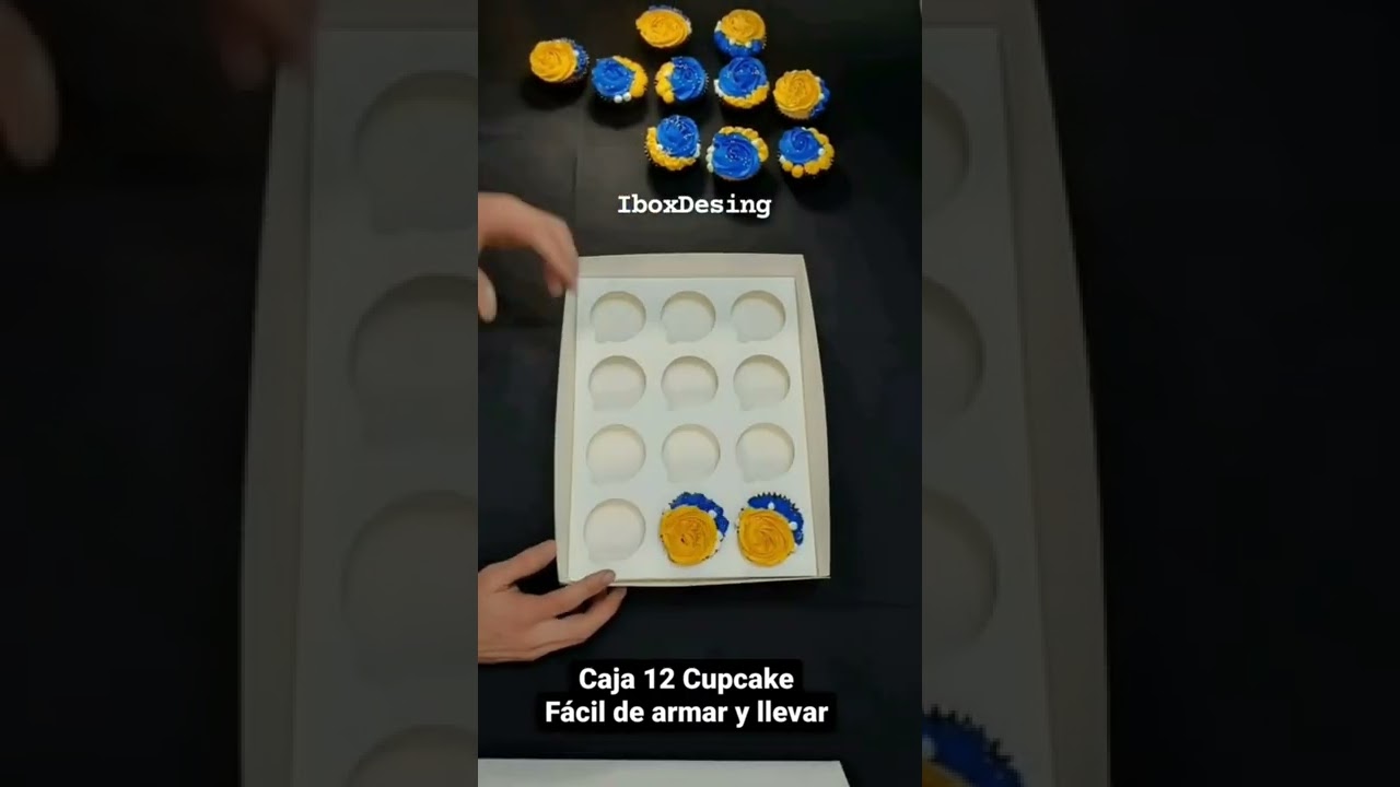 🎁 Caja para 12 CupCake de cartón blanco, para varias cantidades #santiagodechile #cupcake