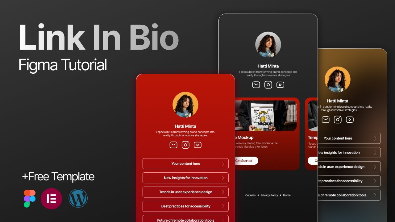 How to create a free Link in Bio landing page | Figma Tutorial