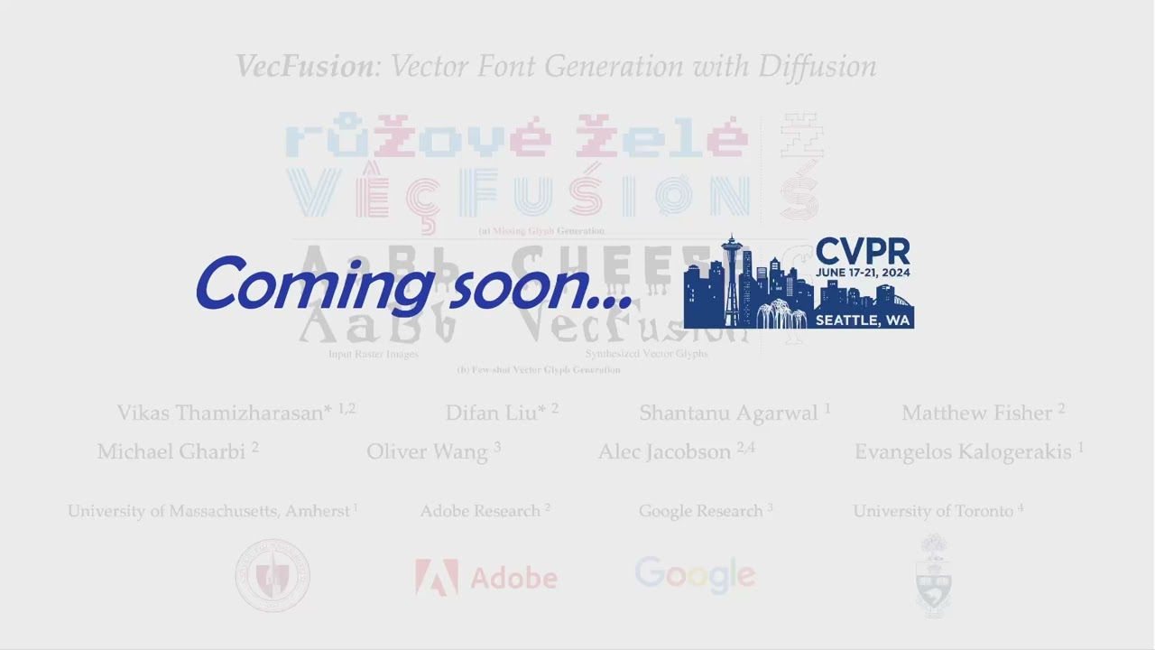 VecFusion: Vector Font Generation with Diffusion [CVPR 2024]