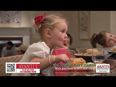 Avanti's Holiday Gift Cards - $5 bonus Gift Card Free!