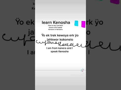 Learn Kenosha-(how to say I am from kanera And I speak Kenosha)