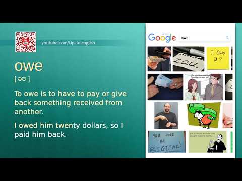 Owe : B1 level english vocabulary lesson, www.LipLix.com