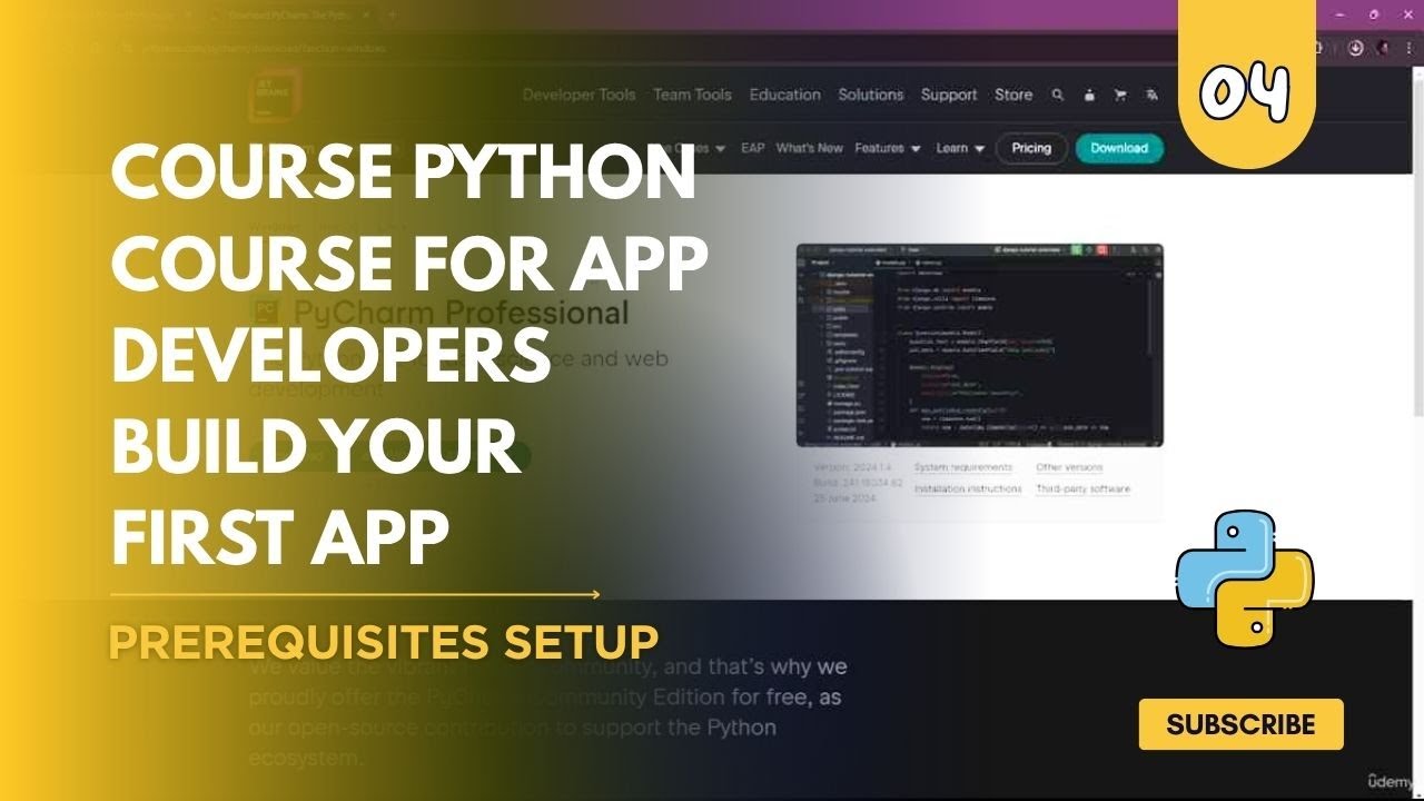 Python Course for App Developers Build Your First App - 4 Prerequisites Setup