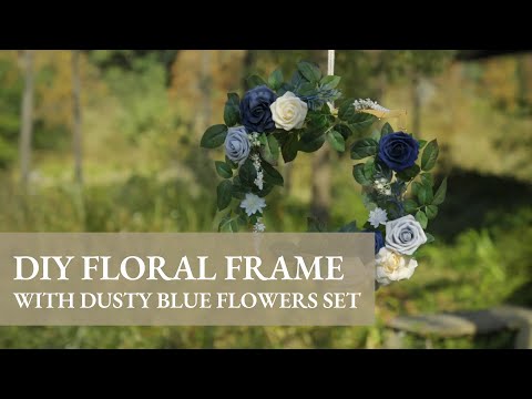 Ling's Tutorial: how to make handheld or hanging floral frame with dusty blue roses
