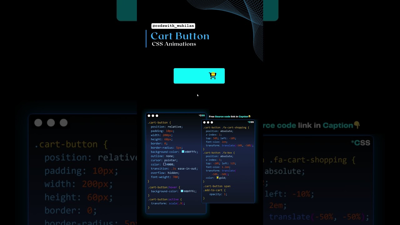 Animated Cart Button #codewith_muhilan #css #coding