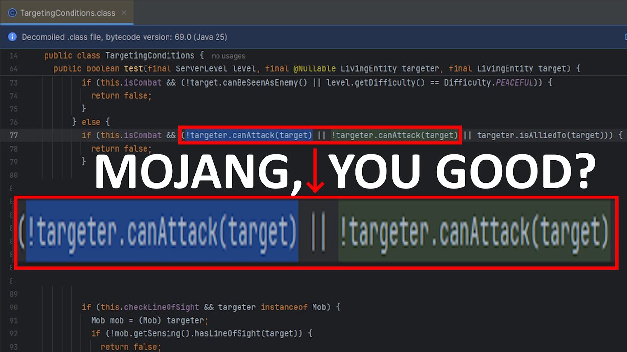 View Unobfuscated bUgS and Code | Minecraft 26.1 Snapshot 1
