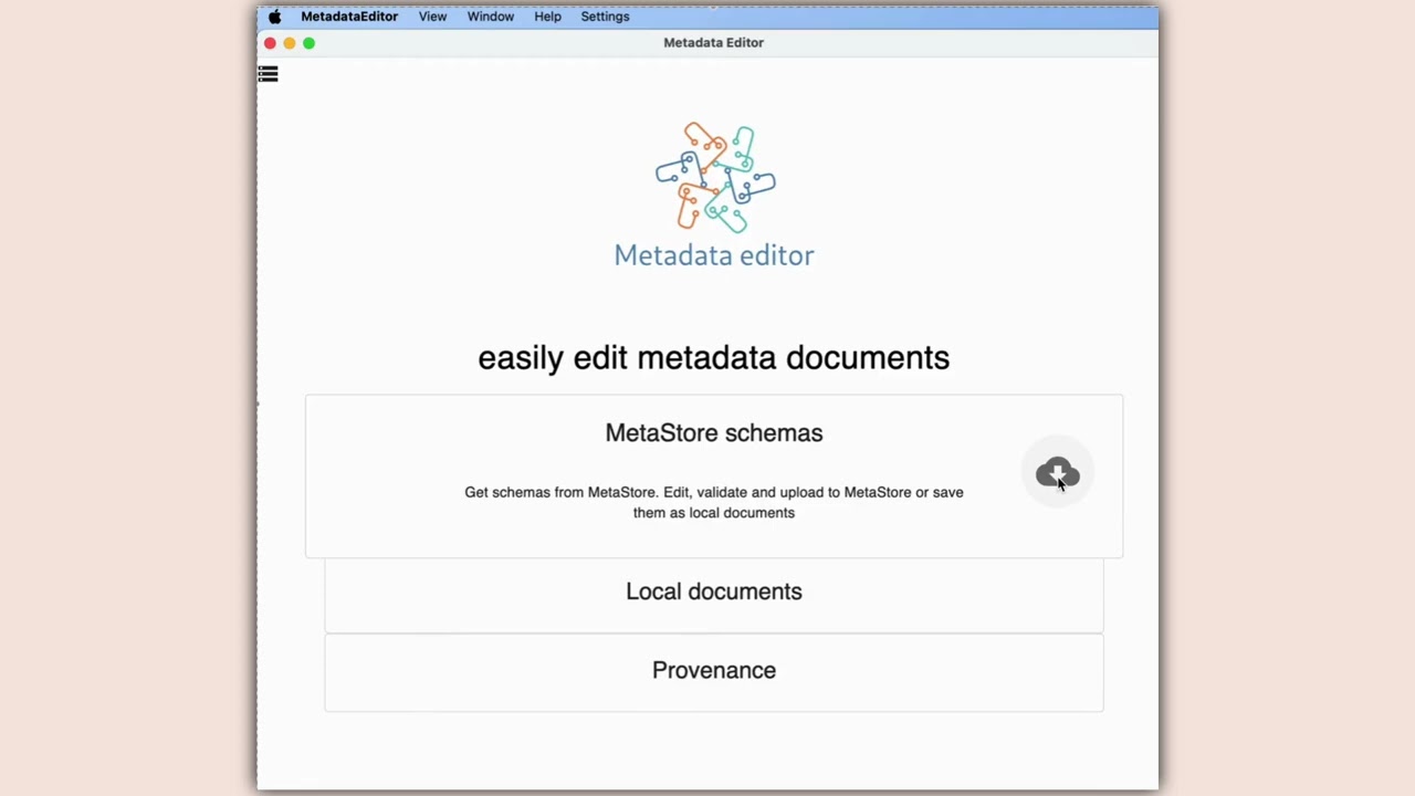 Quick guide to the Metadata Editor