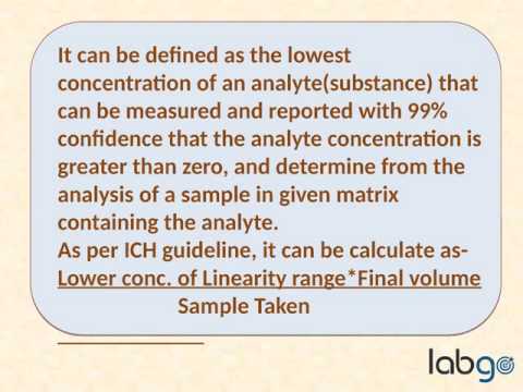 Method Validation - Instrument Detection Limit