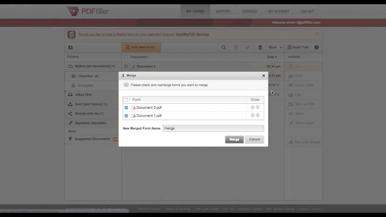 Organize and Merge Documents with PDFfiller