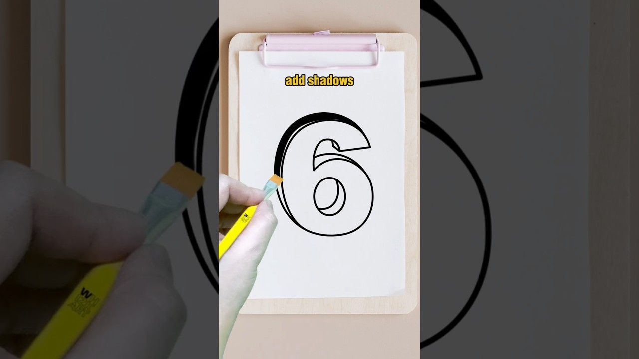 How to Draw 3D Number 6: Easy Step-by-Step Tutorial