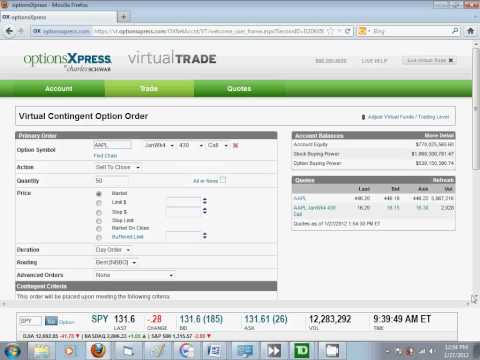 OptionsXpress Contingent Order Video Clip