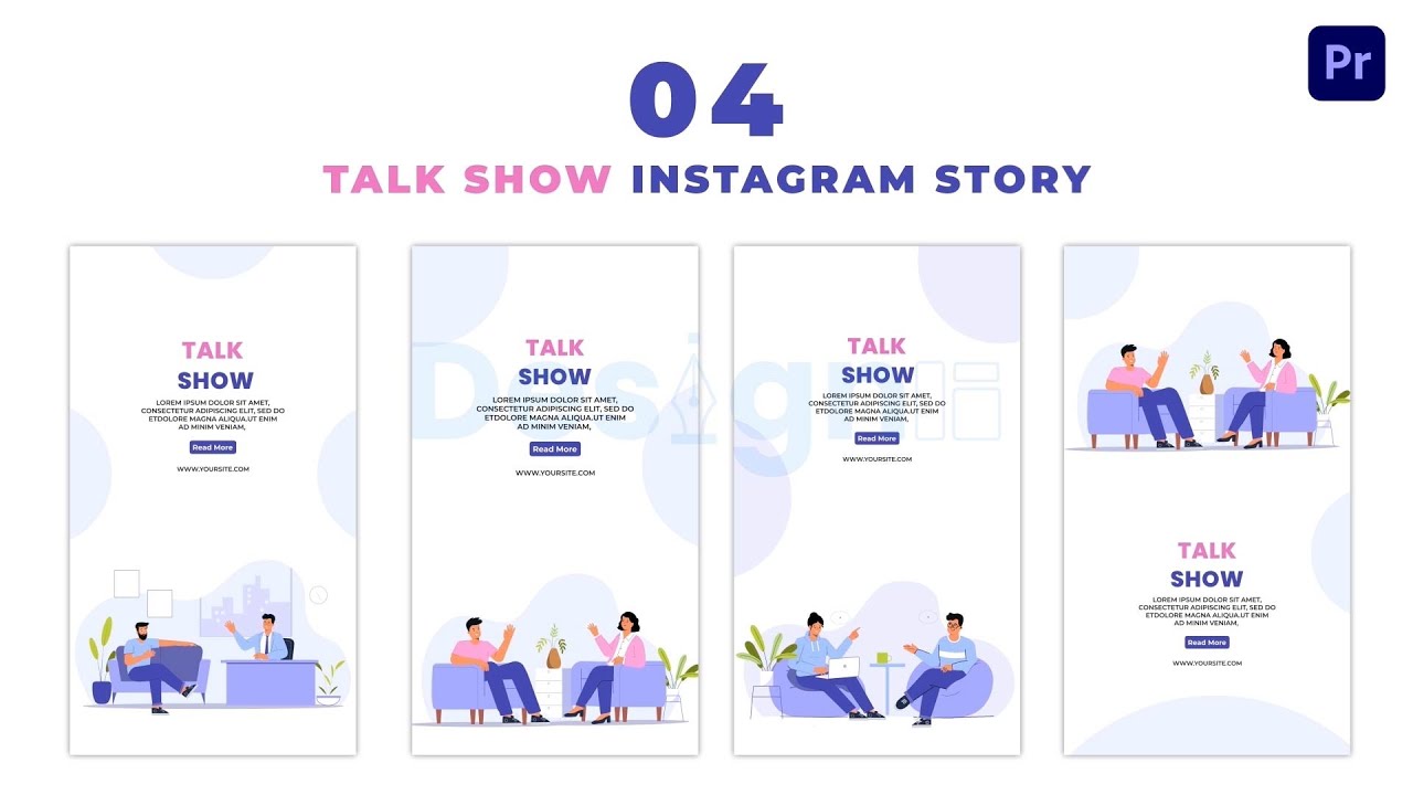 Creative Talk Show Premium Vector Instagram Story Premiere Pro Template
