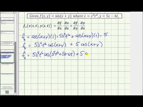 Ex: Chain Rule – Function of Two Variables with Two Independent Variable | Math Help from ...