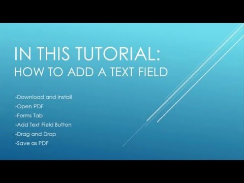 How to Add Text Field to PDF Form