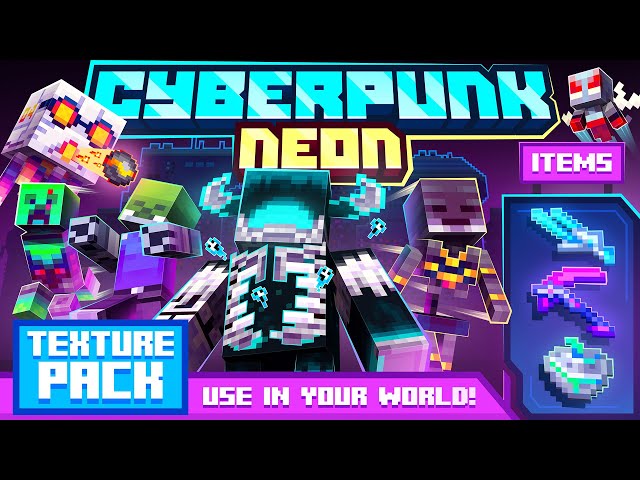 Cyberpunk Neon Minecraft Texture Pack