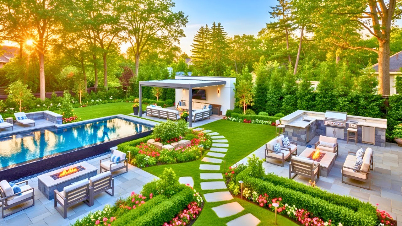 Luxury Backyard Ideas: Elegant Pools, Outdoor Kitchens & Fire Features for A Resort-Style Escape