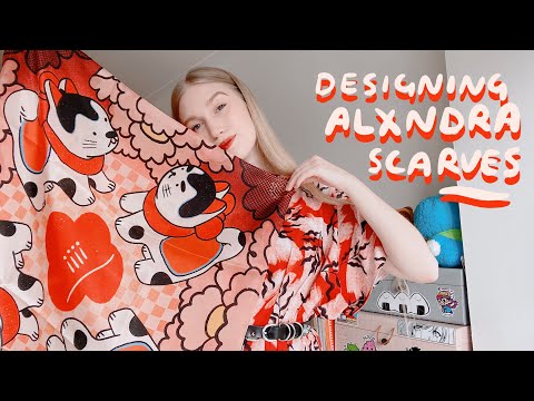 ♡BTS♡ Designing ALXNDRA Scarves♡ Illustrating ✦