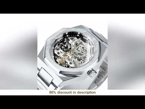 Latest Products You Must Know! Forsining Silver Automatic Watch Men 3D Diamond Dial Irregular To