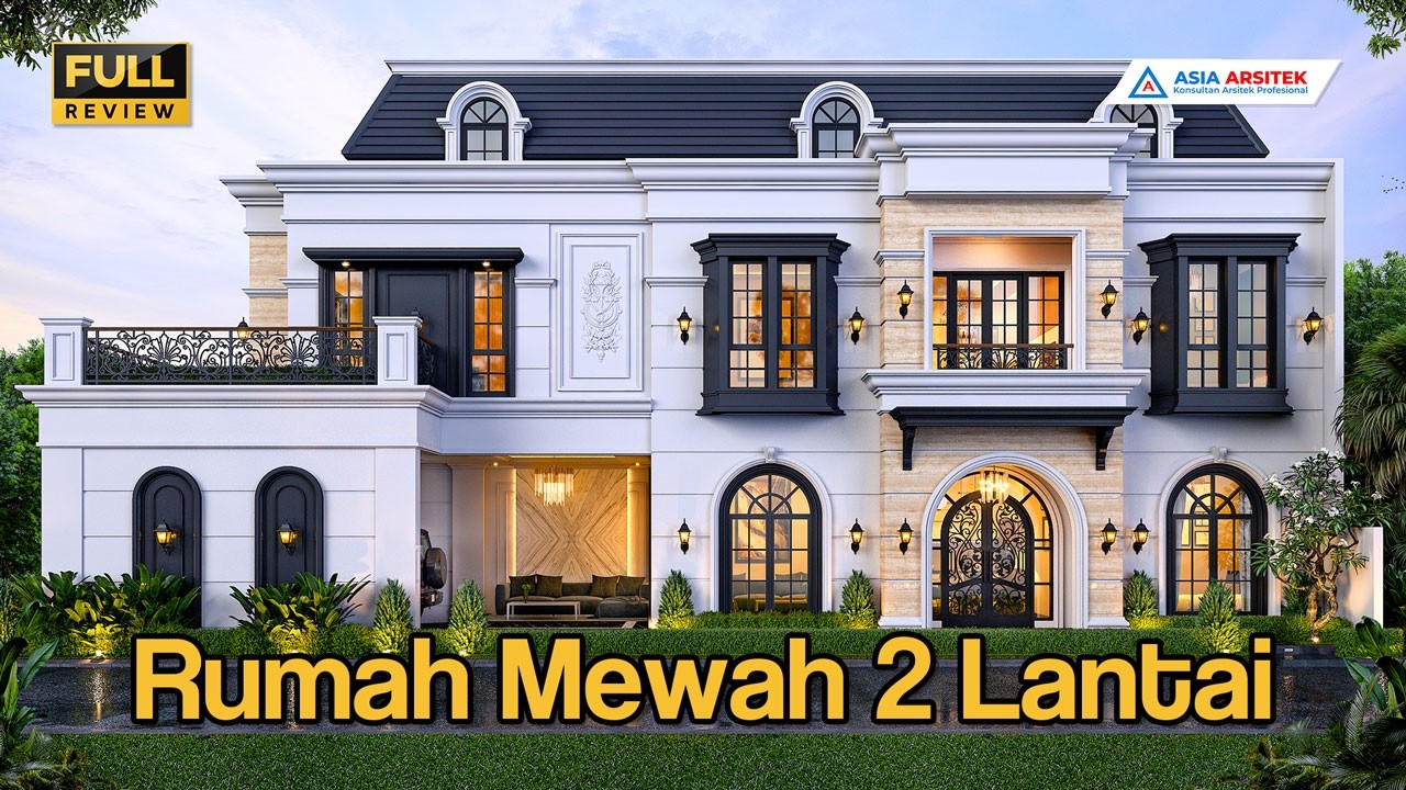 Arsitek Desain Rumah Mewah Tropis 2 Lantai 4 Kamar di lahan 22x14 meter