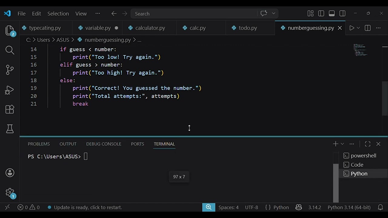 Task-3 🐍 Python Mini Project: Guess the Number 🎮@Technohacksedutech Mentor : Sandip Gavit 