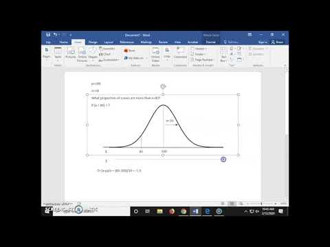 How to draw normal curve in word and find the probability of a z-score (i.e., standardized score)