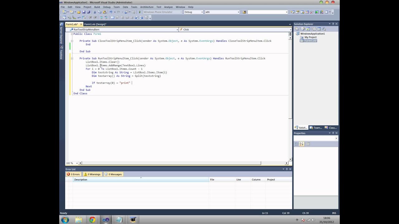 Create a programming language - Visual basic 2010