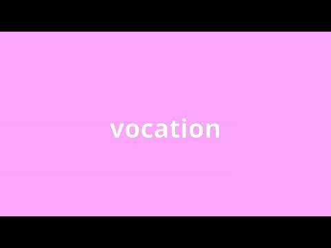 what is the meaning of vocation