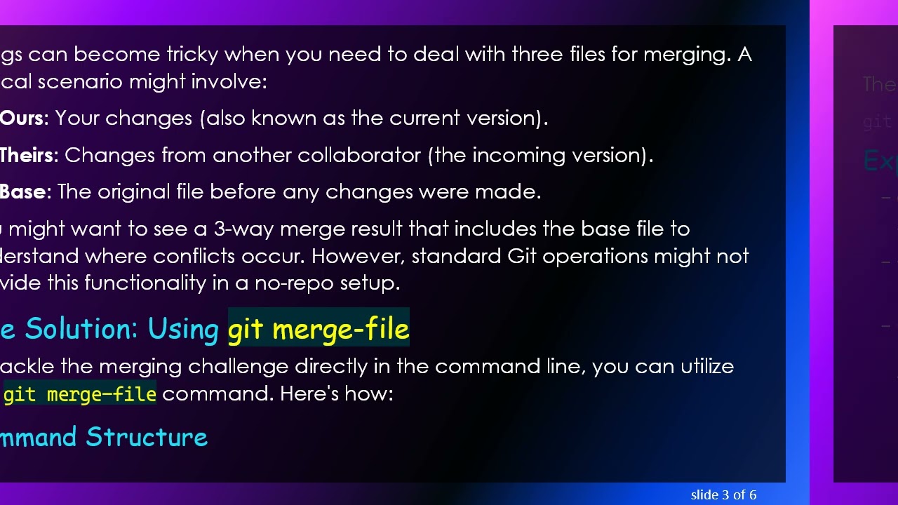 How to Use Git's merge-file for Standalone 3-Way Merging