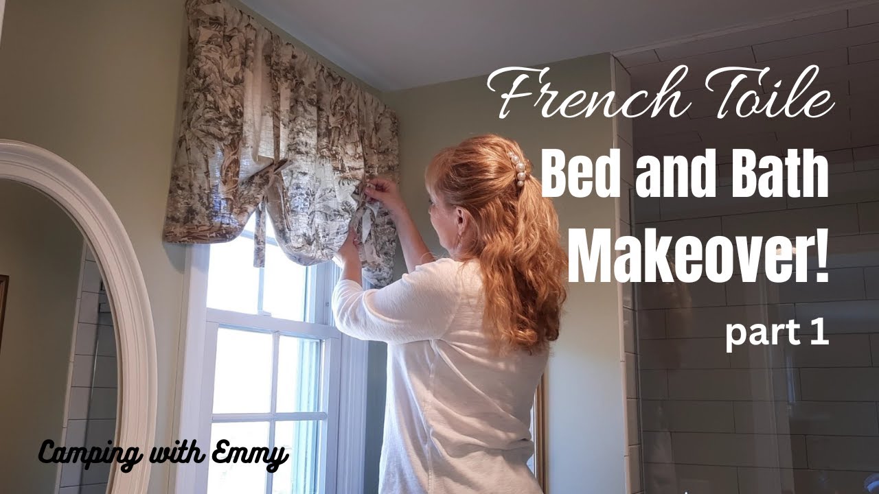FRENCH TOILE Bed and Bath makeover on a Budget!  pt.1