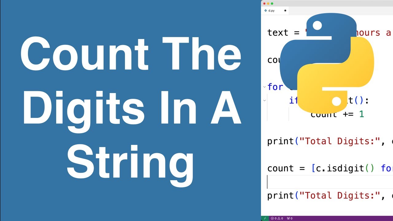 Count The Digits In A String | Python Example