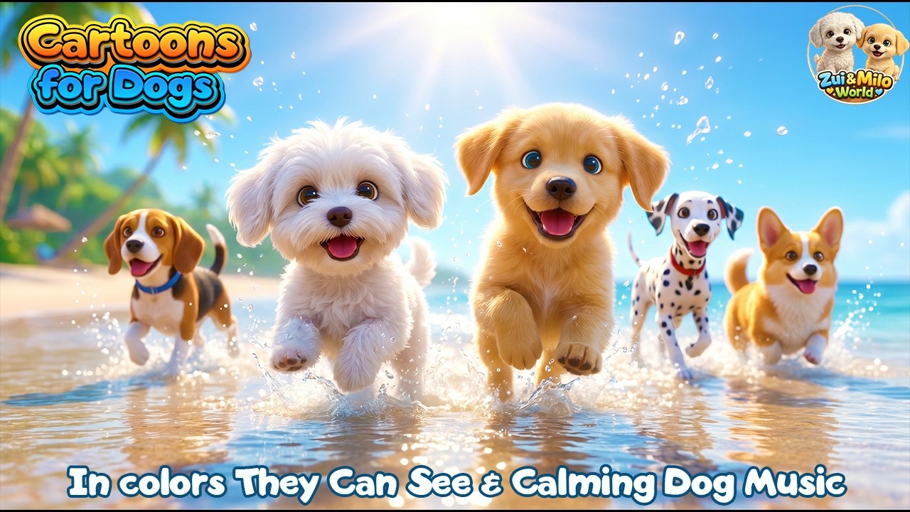 24 Hours Dog Cartoon 🐶🌈 in Colors Dogs Can See | Magical Forest Puppy Dog TV