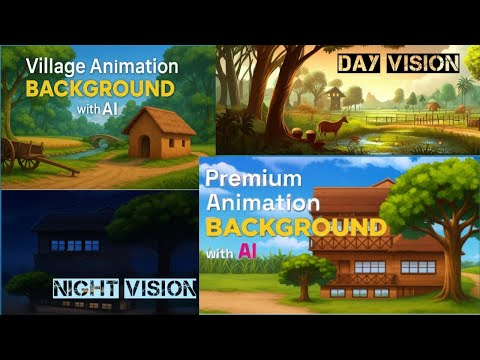 Premium Animation Background With AI | Cartoon Background | Village Animation background With AI |