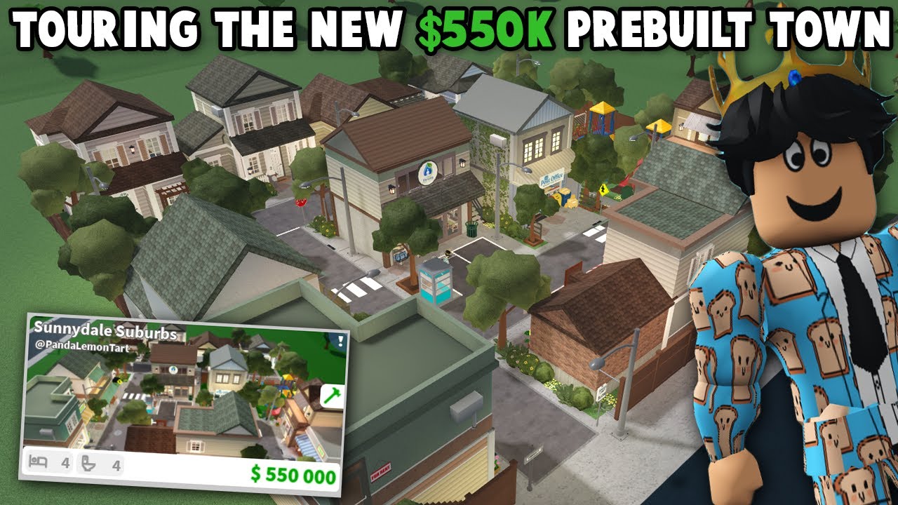 BLOXBURG ADDED a NEW $550K BLOXBURG PREBUILT TOWN.. BUYING and TOURING IT!