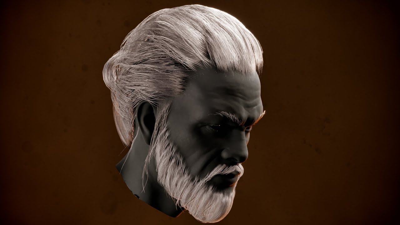Low-poly 3D model Man Real time Hairstyle